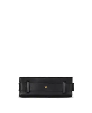 Balmain Anthem Calfskin Leather Clutch - Black
