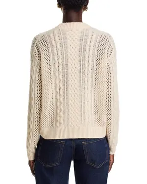 Bloomingdale'S Multi Cable Drop Shoulder Cashmere Sweater