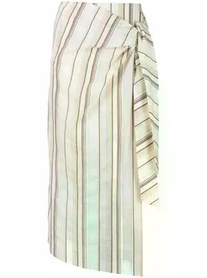 Brunello Cucinelli Striped Wrap Ankle-length Skirt