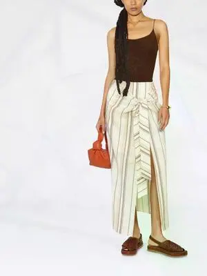 Brunello Cucinelli Striped Wrap Ankle-length Skirt