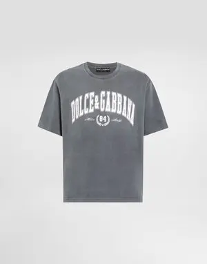Dolce & Gabbana Cotton T-shirt With Print - Grey