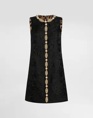 Dolce & Gabbana Brocade A-line Dress - Black