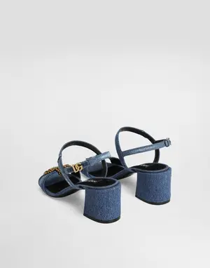 Dolce & Gabbana Embroidered Denim Sandals - Multicolor