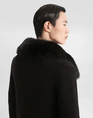 Dolce & Gabbana Wool Jacket With Fur-effect Collar