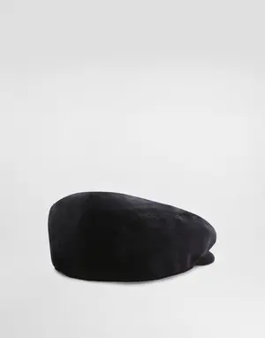 Dolce & Gabbana Velvet Flat Cap - Black