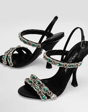Dolce & Gabbana Embroidered Satin Sandals