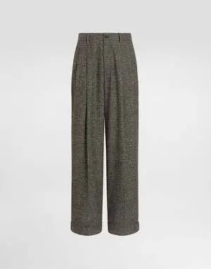 Dolce & Gabbana Alpaca Blend Glen Plaid Trousers - Multicolor