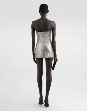 Dolce & Gabbana Strapless Mesh Mini Dress
