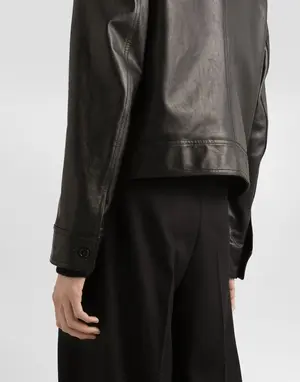 Dolce & Gabbana Single-breasted Leather Jacket With Fur Collar