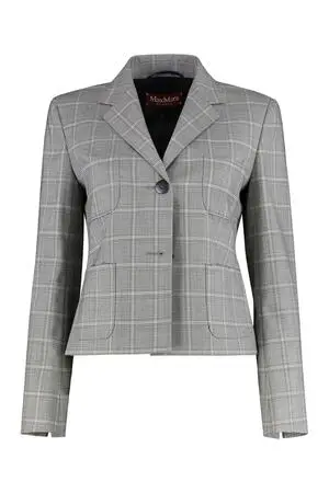 Max Mara Single-Breasted Two-Button Jacket - Grey