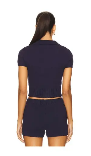 GUIZIO Calesia Zip Up Top - Navy