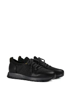DOUCAL'S Wool-panelled Leather Sneakers