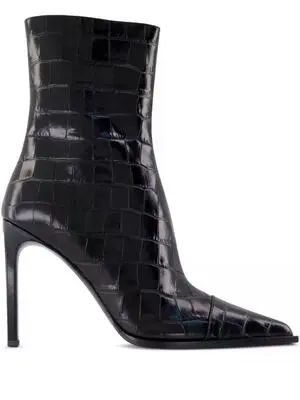 Amiri Crocodile-effect Pointed-toe Boots