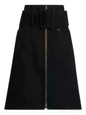 PATOU Belted Zip-front Skirt