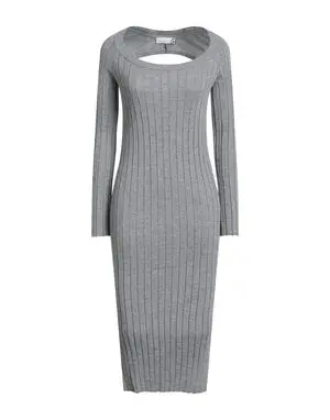 HAVEONE Midi Ribbed-knit Bodycon Dress - Grey