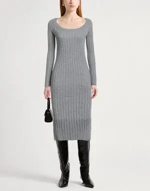 HAVEONE Midi Ribbed-knit Bodycon Dress - Grey