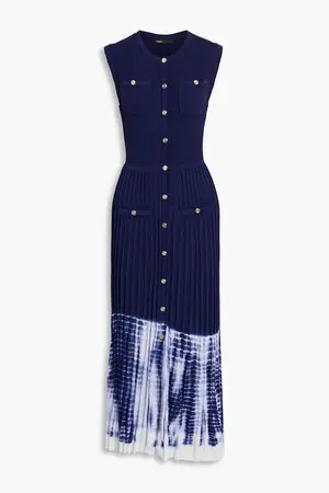Maje Tiedye Ribbed-knit Midi Dress