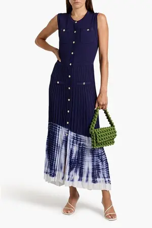 Maje Tiedye Ribbed-knit Midi Dress