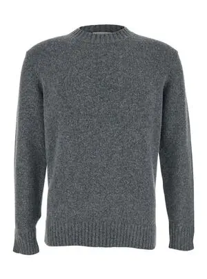 KANGRA Crew Neck Wool Sweater - Grey