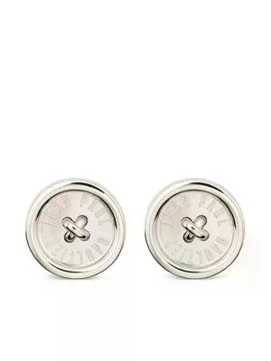 Jean Paul Gaultier Button Stud Earrings - Silver