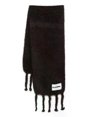 JIL SANDER Fringed Wool Scarf - Brown
