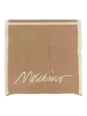 Moschino Logo-embroidered Panelled Scarf - Brown