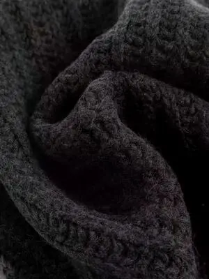 Moschino Ribbed-knit Fringed Scarf - Black
