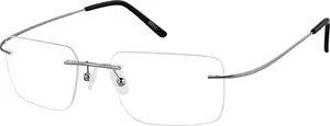 Zenni Rimless Rectangle Eyeglasses - Gray