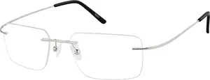 Zenni Rimless Rectangle Eyeglasses - Silver