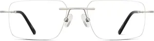 Zenni Rimless Rectangle Eyeglasses - Silver
