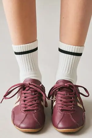 COOLWAY Step Leather Sneakers - Burgundy