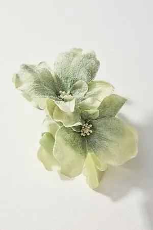Anthropologie Flower Bloom Hair Claw Clip - Sage
