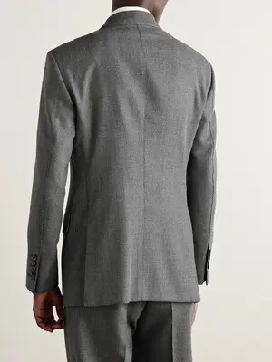 TOM FORD Double-breasted Birdseye Wool Suit Jacket