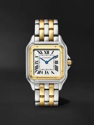 CARTIER Panthère De Large 31mm 18-karat Gold And Stainless Steel Watch - White