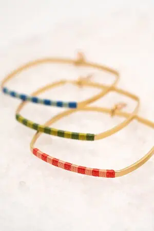 TWENTY TWO WEST Checkerboard Bangle - Peach