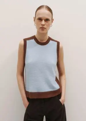 ME+EM Contrast Panel Knit Vest