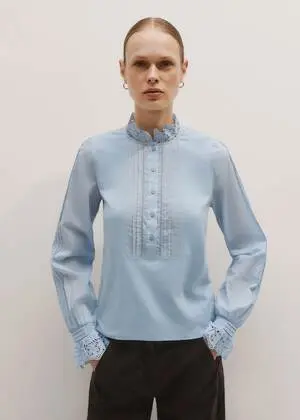 ME+EM Cotton Voile Embroidered Top