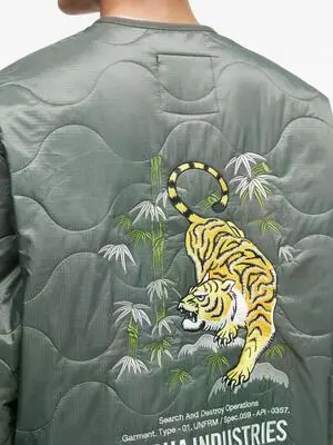 Alpha Industries Tiger-embroidered Quilted Jacket