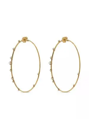 MATTIA CIELO 18k Yellow Diamond Rugiada Hoop Earrings - Gold