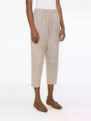 Dusan Elastic-waist Trousers - Neutrals