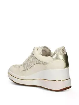 Michael Kors Monogram-pattern Wedge Sneakers