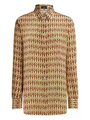Etro Geometric-print Silk Shirt