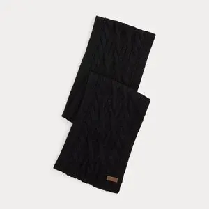 Ralph Lauren Cable-knit Wool-cashmere Scarf - Polo Black