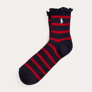 Ralph Lauren Striped Ankle Socks - Navy