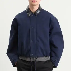 Acne Studios Opado Double Cotton Satin Jacket - Navy