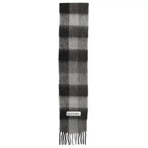 Acne Studios Vally Check Scarf Dark Black/grey/dark Grey