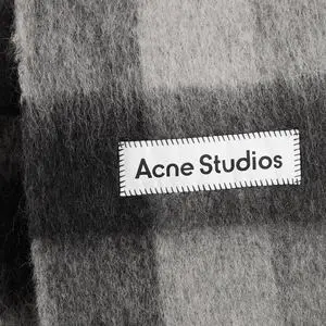 Acne Studios Vally Check Scarf - Dark Black/grey/dark Grey