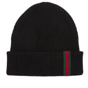 Gucci Web Knitted Beanie - Black