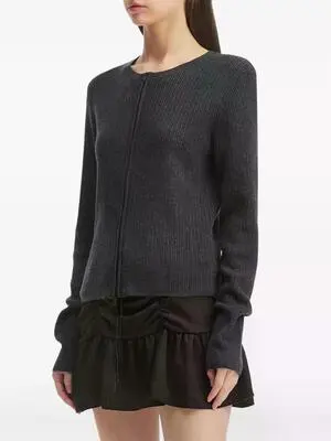 B+AB Ribbed Zip-front Cardigan