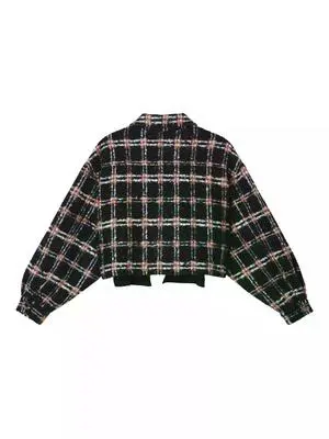 Izzue Checked Balloon-sleeve Jacket